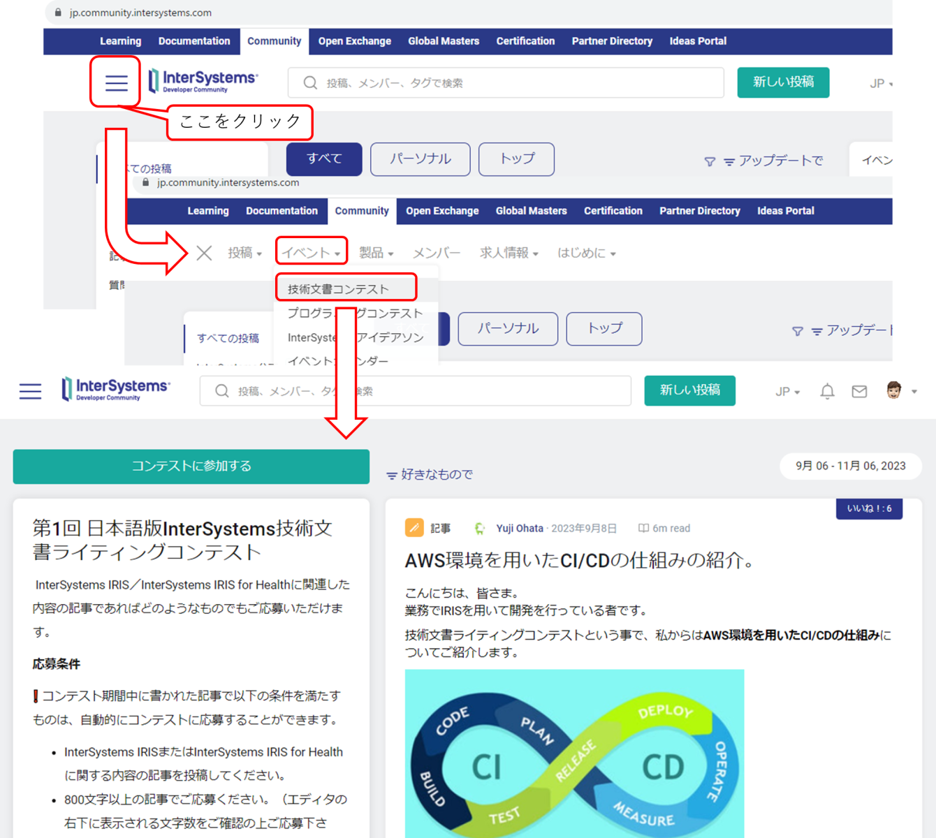 応募記事の探し方：第 1 回技術文書ライティングコンテスト Intersystems Developer Community
